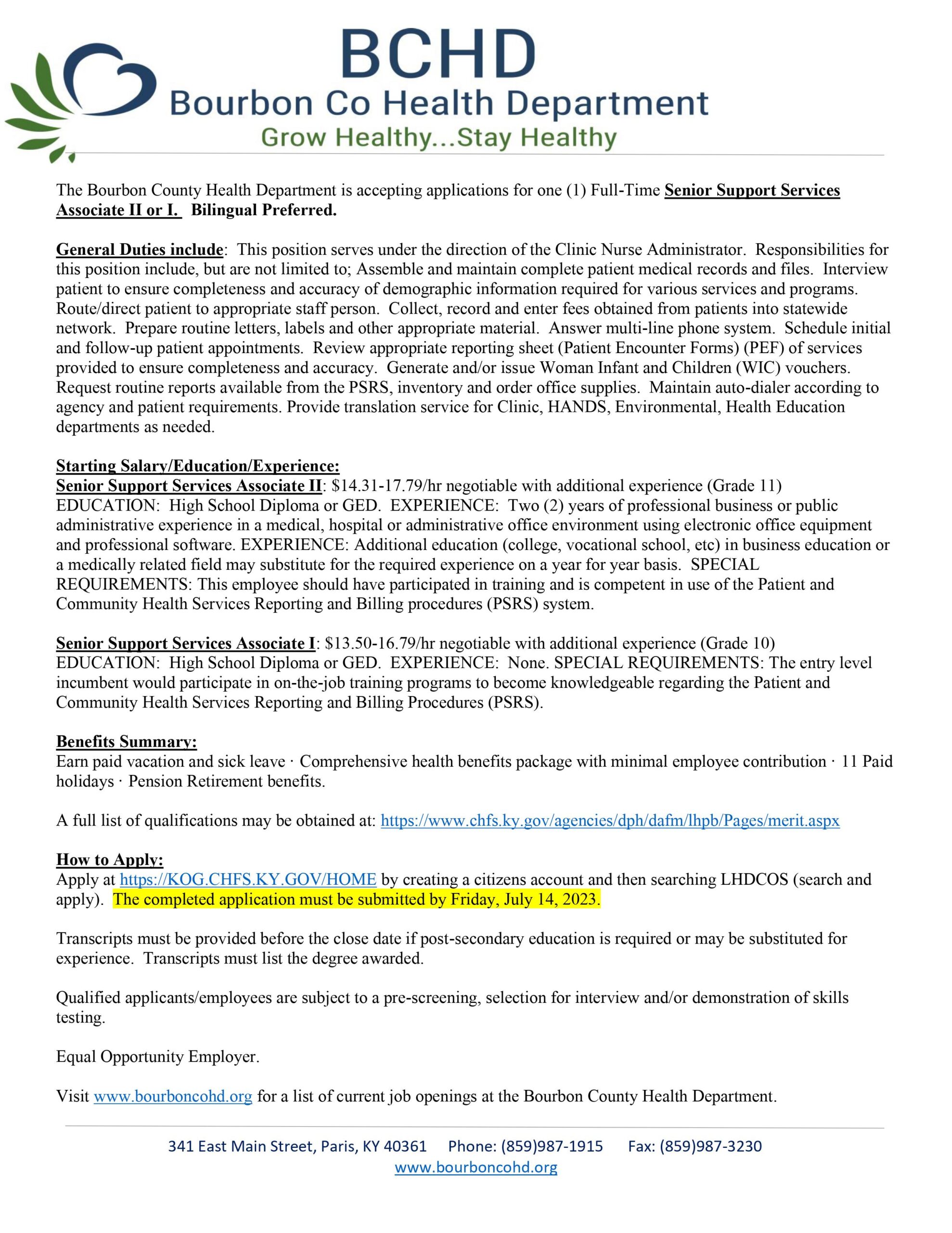 About Us | Bourbon County Health Department